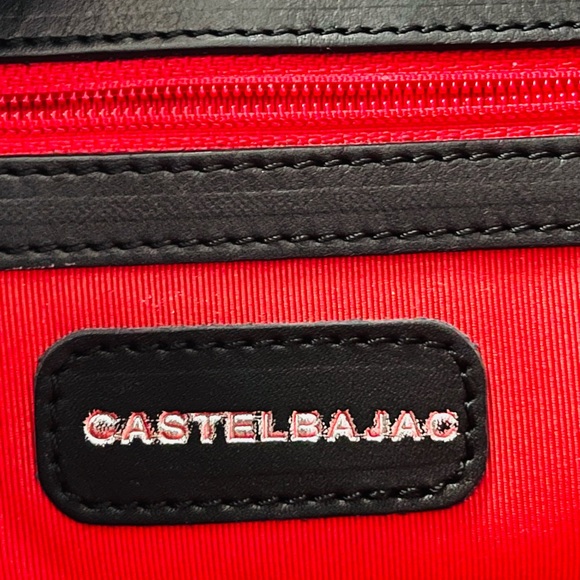 Castelbajac | Bags | Castelbajac Shoulder Bag Italian Leather Black ...